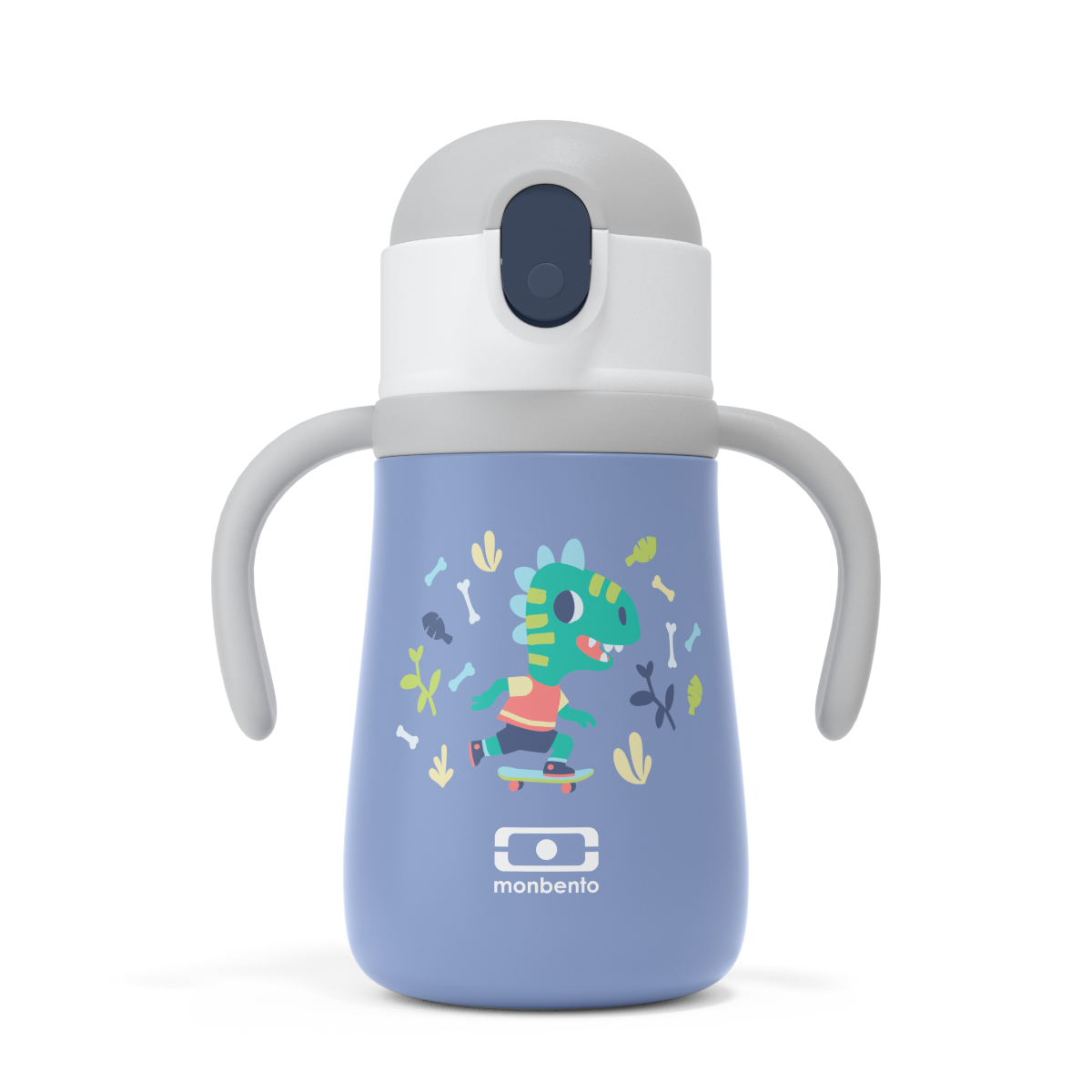 360ml Ισοθερμικό Μπουκάλι Monbento MB Stram - Blue Dino | WAT | Snif.gr